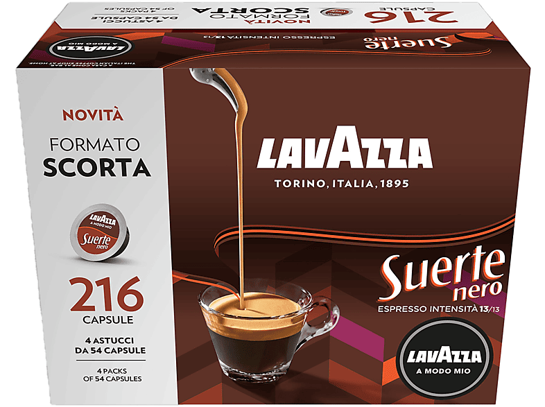LAVAZZA Caffè in capsule SUERTE NERO 216 CAPSULE, Lavazza A modo mio, 1 ...