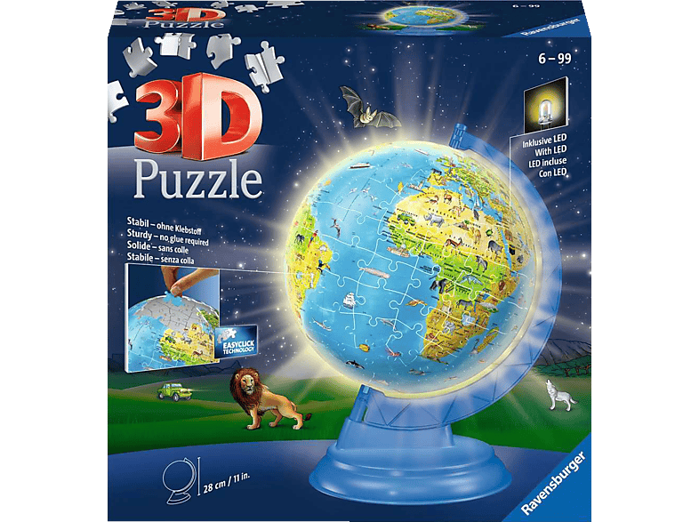 RAVENSBURGER Kinderglobus mit Licht 3D Puzzle | SATURN