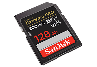 Tarjeta SDXC | SanDisk Extreme PRO, 128 GB, Hasta 200 MB/s lectura, U3, V30, Clase 10, Vídeo 4K ...