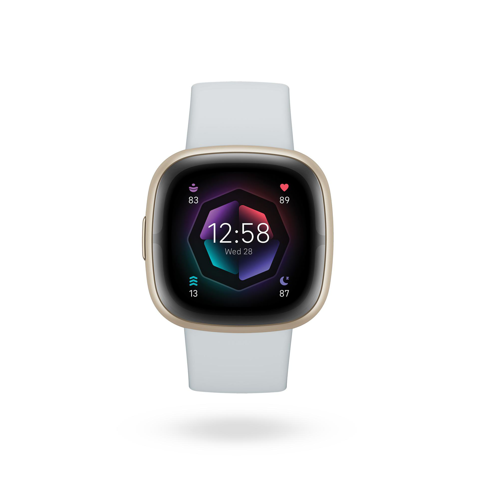 FITBIT Sense 2 Smartwatch Blue Mist/Soft Gold bei MediaMarkt