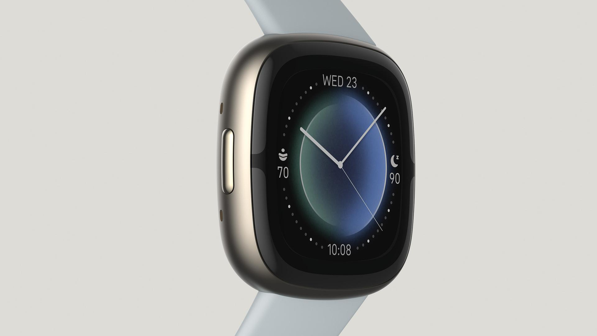 FITBIT Sense 2 Smartwatch Blue Mist/Soft Gold bei MediaMarkt