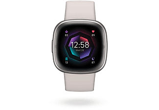 FITBIT Sense 2 Smartwatch Aluminium Elastomer, S/L, Lunar White ...