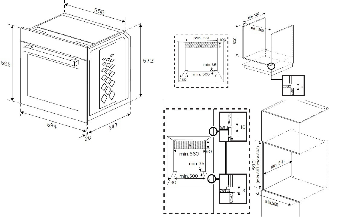 BEKO BBIE12300XD Oven | nishoogte 60 cm - inhoud 72 l - Hydrolytisch