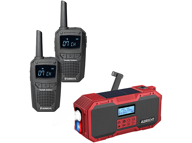 ALBRECHT PMR-Advanced Walkie-Talkie Notfallset Schwarz/Rot Walkie ...