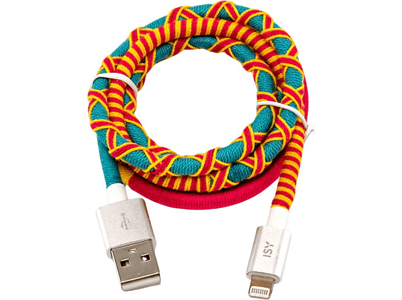 Cable USB | ISY IUC-4100-RG-L Lightning, 1 m, USB-A, Multicolor