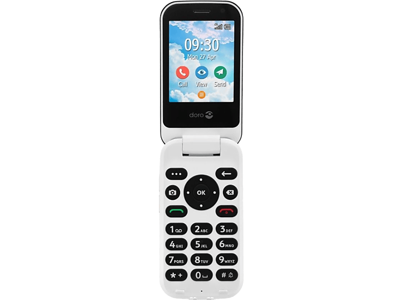 DORO 7080 | 4G Eenvoudige Klaptelefoon (Zwart-Wit) kopen? | MediaMarkt