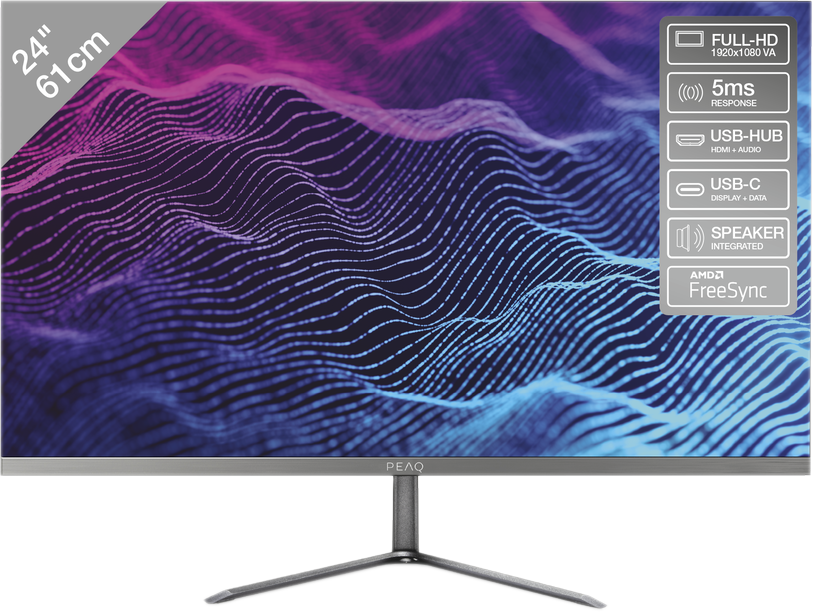 PEAQ Monitor PMO Slim S242 24" 5ms USB-C (PMO S242-VFC)