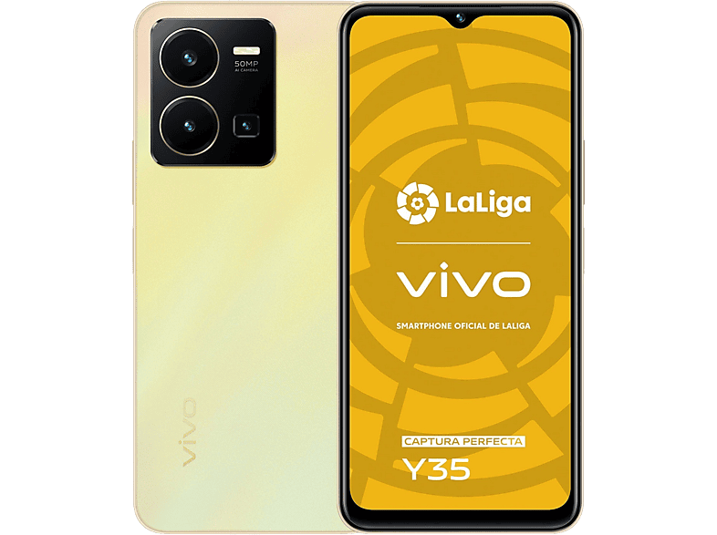 Móvil | vivo Y35, Dawn Gold, 256GB, 8GB, 6.58" Full HD+, Snapdragon 680 ...