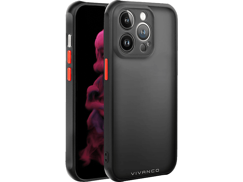 VIVANCO Frosted, Backcover, Apple, iPhone 14 Pro, Transparent/Schwarz ...