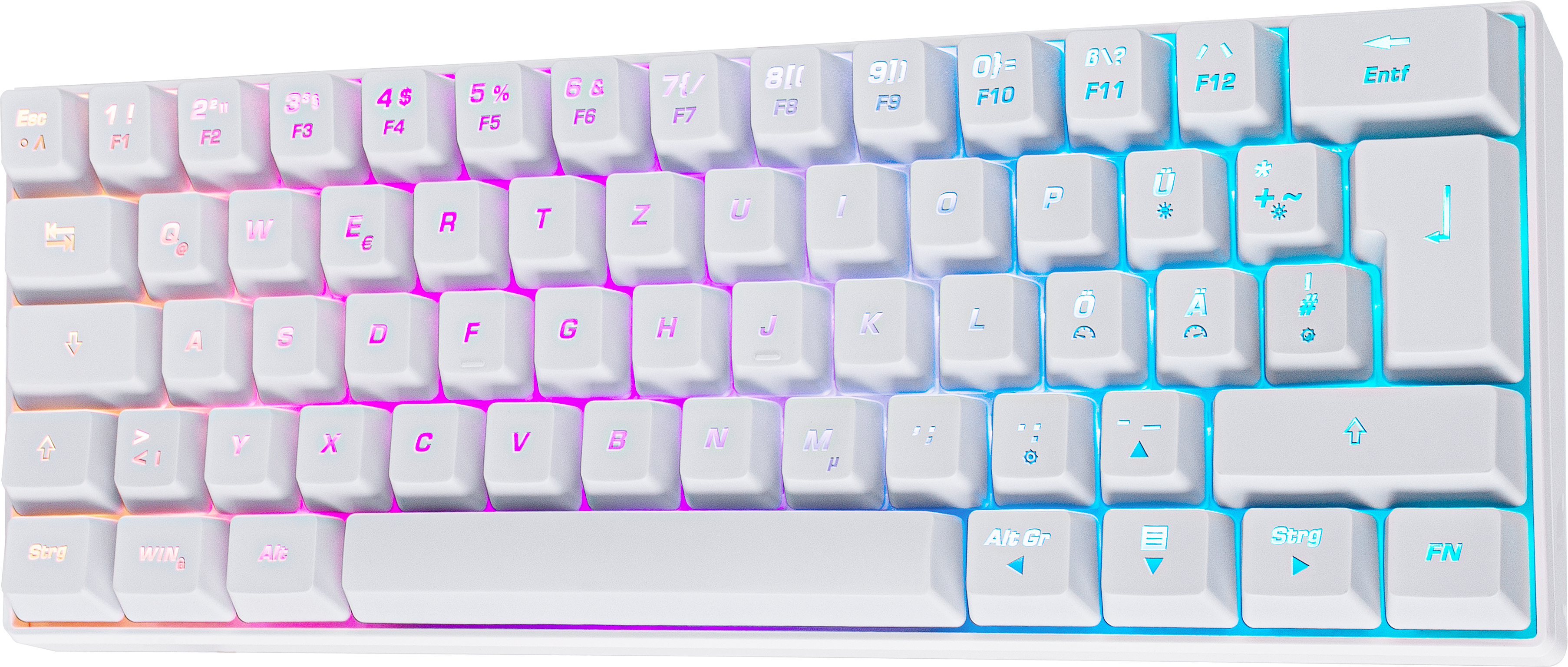 ISY Gaming Tastatur IGK-5000-WT Mini Size, RGB, Weiß | MediaMarkt