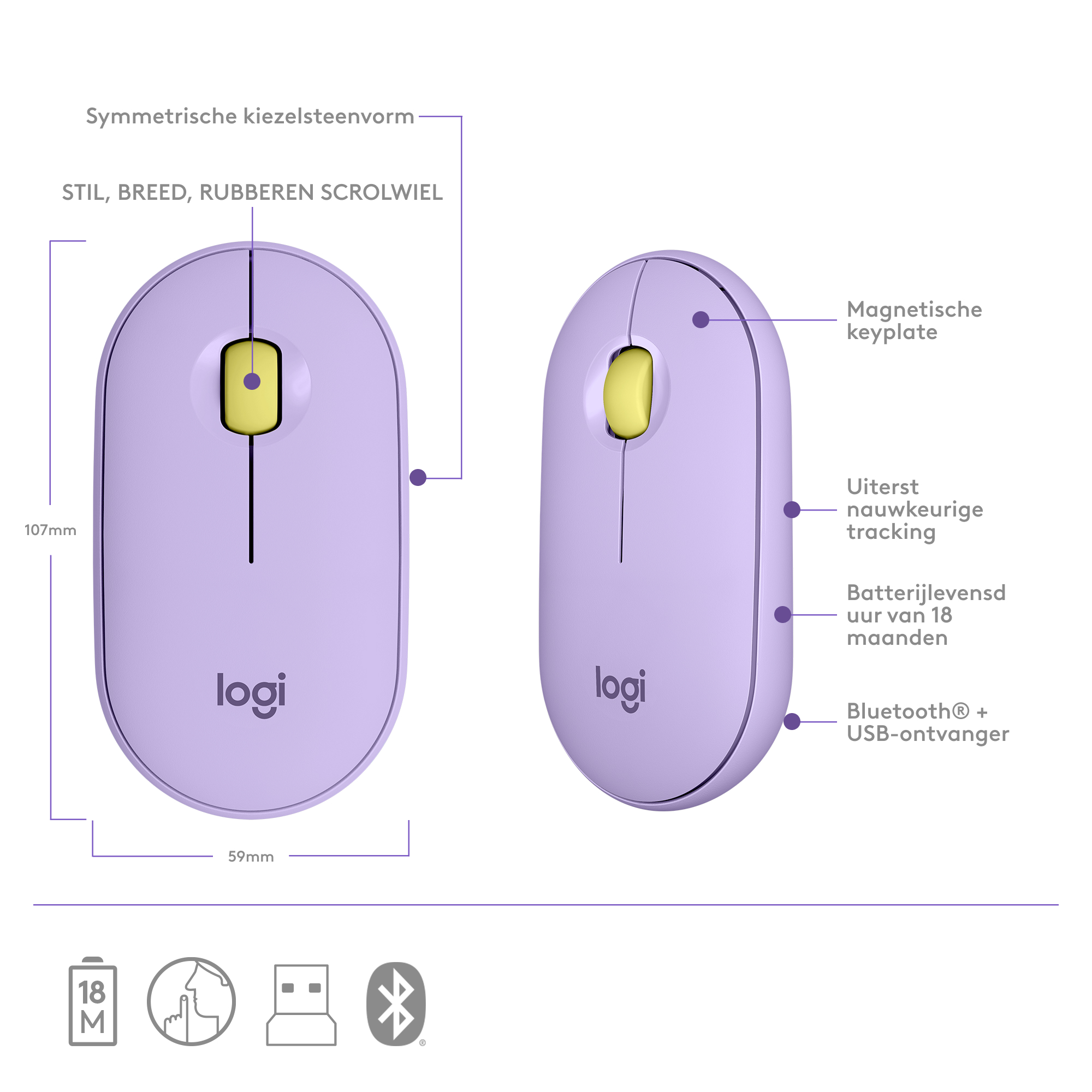 LOGITECH M350 Pebble | Lavender kopen? | MediaMarkt