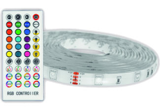 AVIDE RGB LED szalag, zene vezérlés, távirányító, 12V, 16W, 5 méter (ALSB5050RGBMU40-5M ...