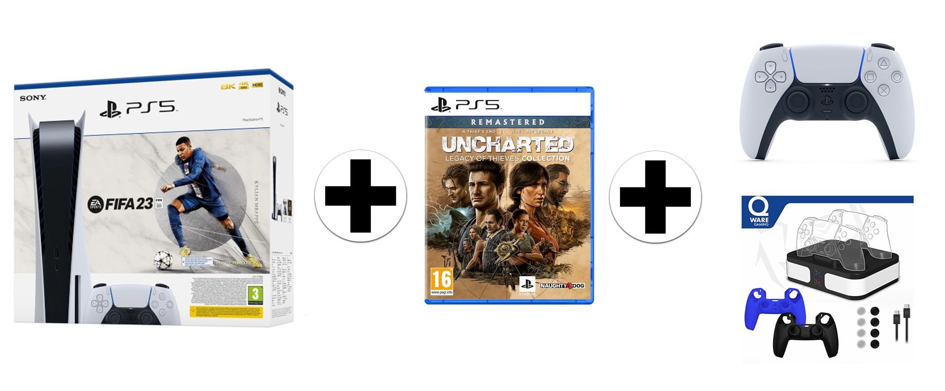 SONY PlayStation 5 Disk Edition + FIFA 23 + Uncharted: Legacy of ...