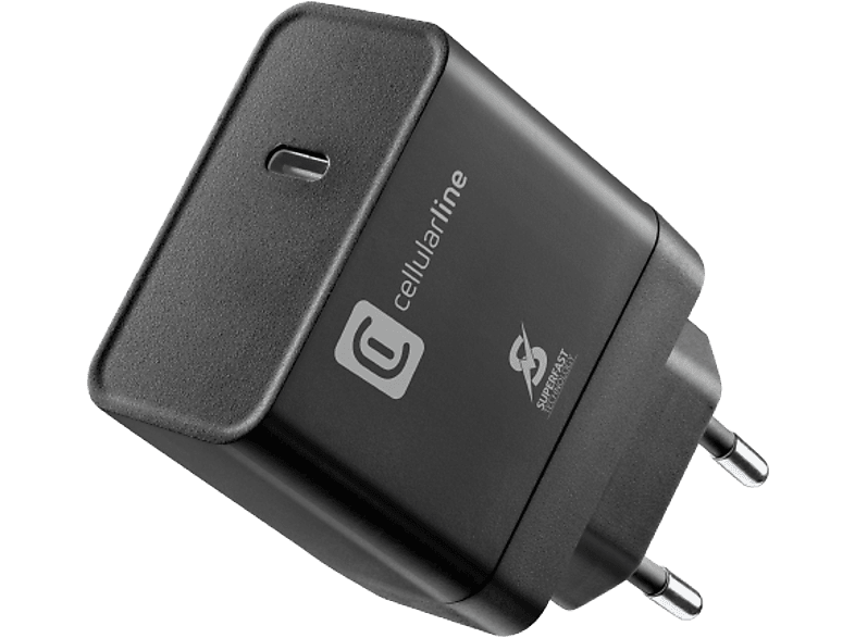 Cargador móvil | CellularLine SUPER FAST, 45W, Tipo C, Para Samsung, Negro
