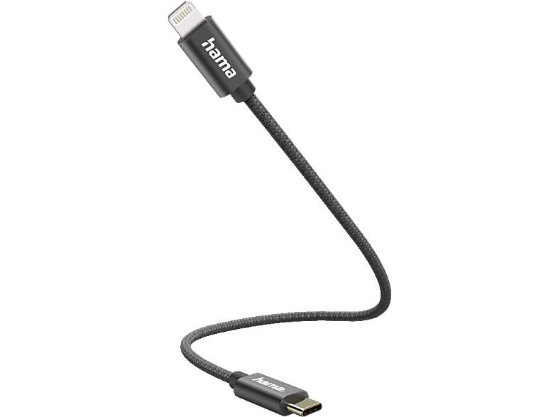HAMA Ladekabel, USB-C | Lightning, 0.2m, schwarz | MediaMarkt