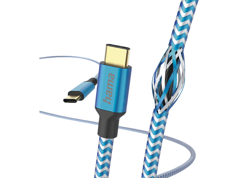 HAMA Reflective, USB-C, Ladekabel, 1,5 m, Blau | MediaMarkt