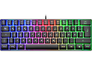 ISY IGK-3500, Mini Gaming Tastatur, Rubberdome, Kabelgebunden, Schwarz ...