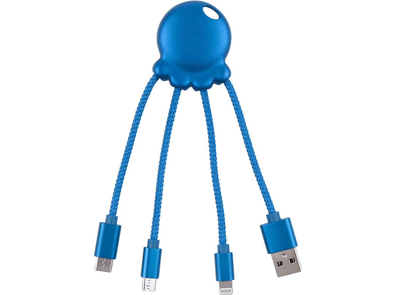 XOOPAR Eco-Octopus-kabelset USB/Micro-USB/USB-C/Lightning Metallic ...