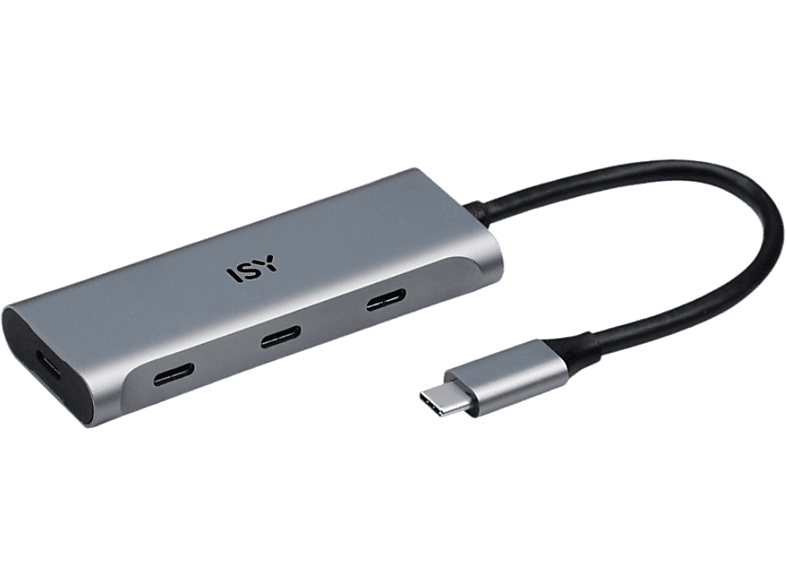 Hub | ISY IHU-5600, 4 Puertos, 10 Gbit/s, Plata