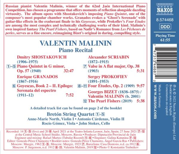 Valentin/bretón String Quartet Malinin | Valentin Malinin - Piano ...