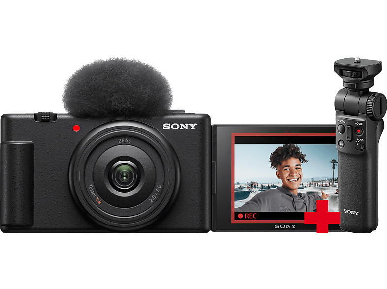 SONY Camera Vlog ZV-1F + Grip Tripod Vlogging Bluetooth (GPVPT2BT.SYU ...