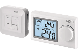 EMOS Vezeték nélküli, manuális elektronikus szobatermosztát, fehér ...