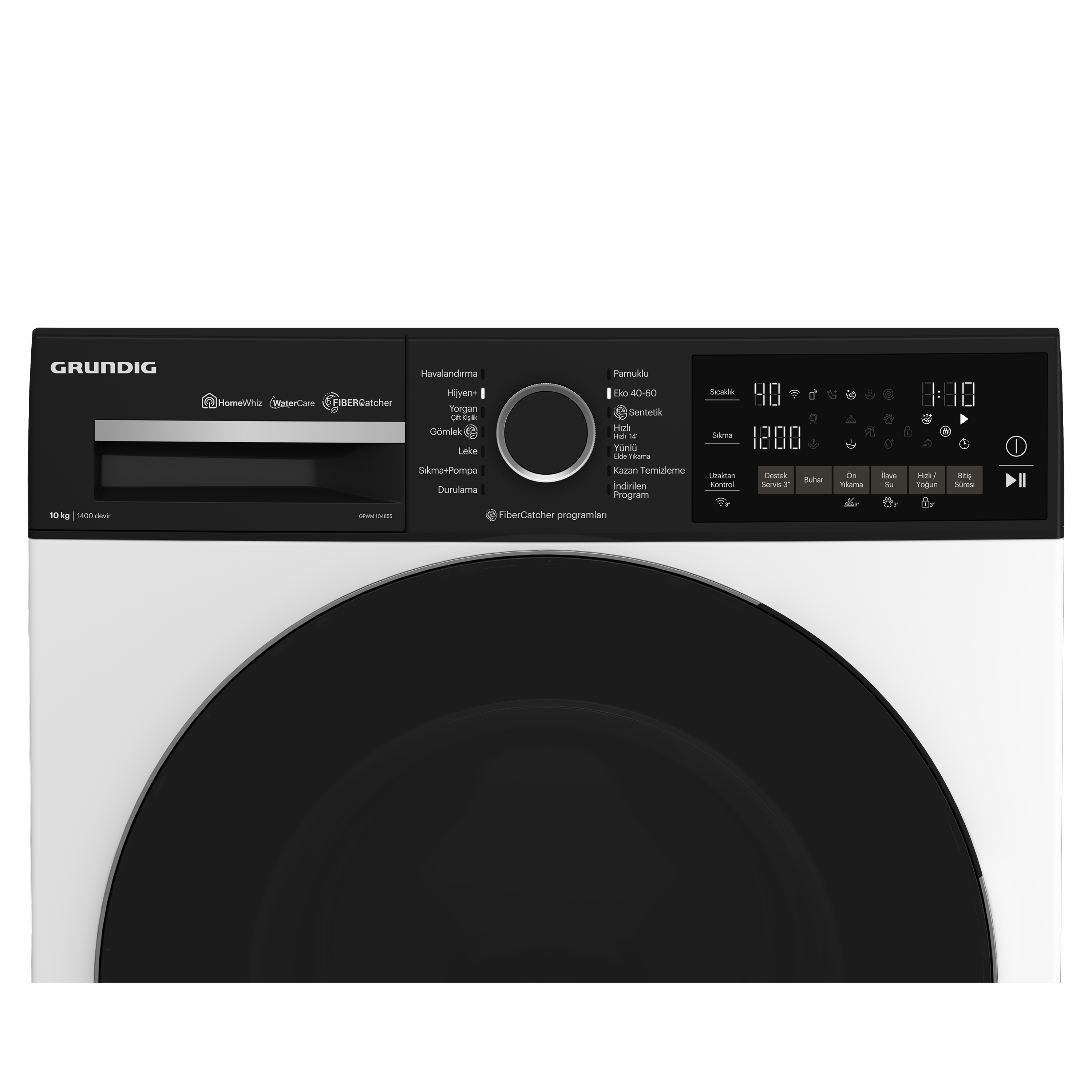 GRUNDIG GPWM 104855 A Enerji Sınıfı 10kg 1400 Devir Çamaşır Makinesi ...