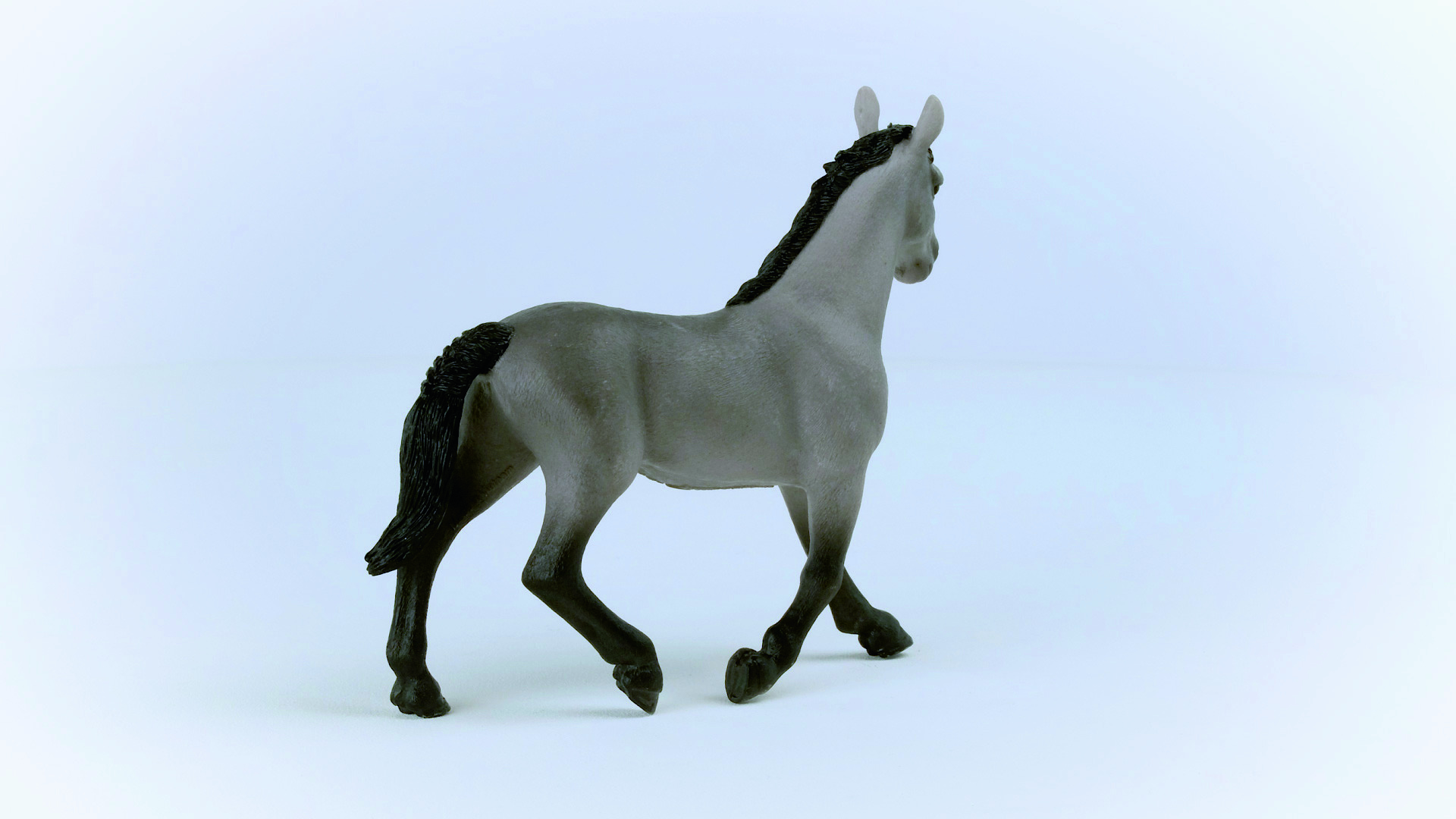 SCHLEICH 13955 Cheval de Selle Francais Stute Spielfigur Grau/Schwarz ...