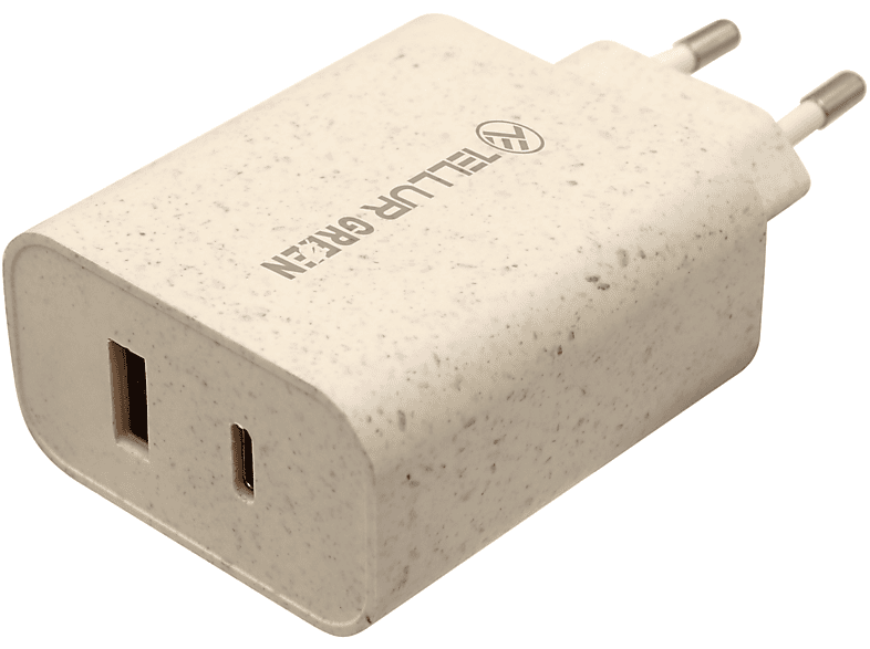 TELLUR Grün 38W, Typ-C PD20W + USB QC3.0, Weizenstroh Dual-Port ...