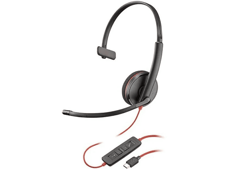PLANTRONICS 209748 201 BLACKWIRE C3210 USB C BULK On ear Headset Schwarz