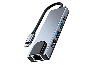 ROLIO 4K HDMI Ethernet, USB-C Hub, Space Grau | MediaMarkt
