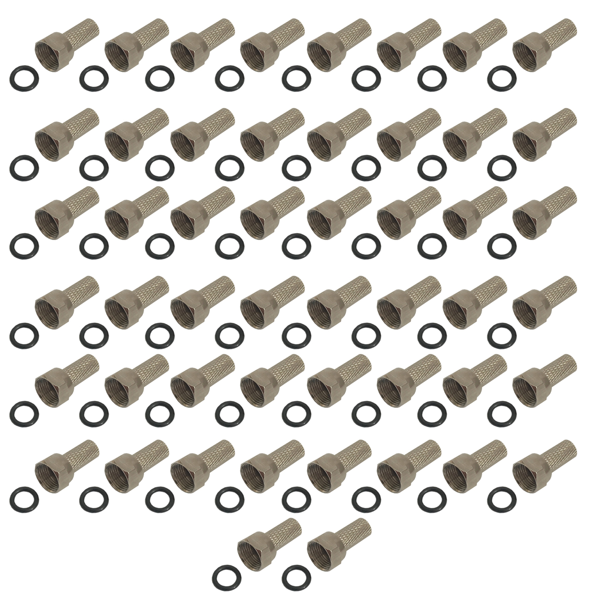 PREMIUMX 50x F-Stecker 5,2 mm mit Dichtring F-Connector F Type Coax F ...