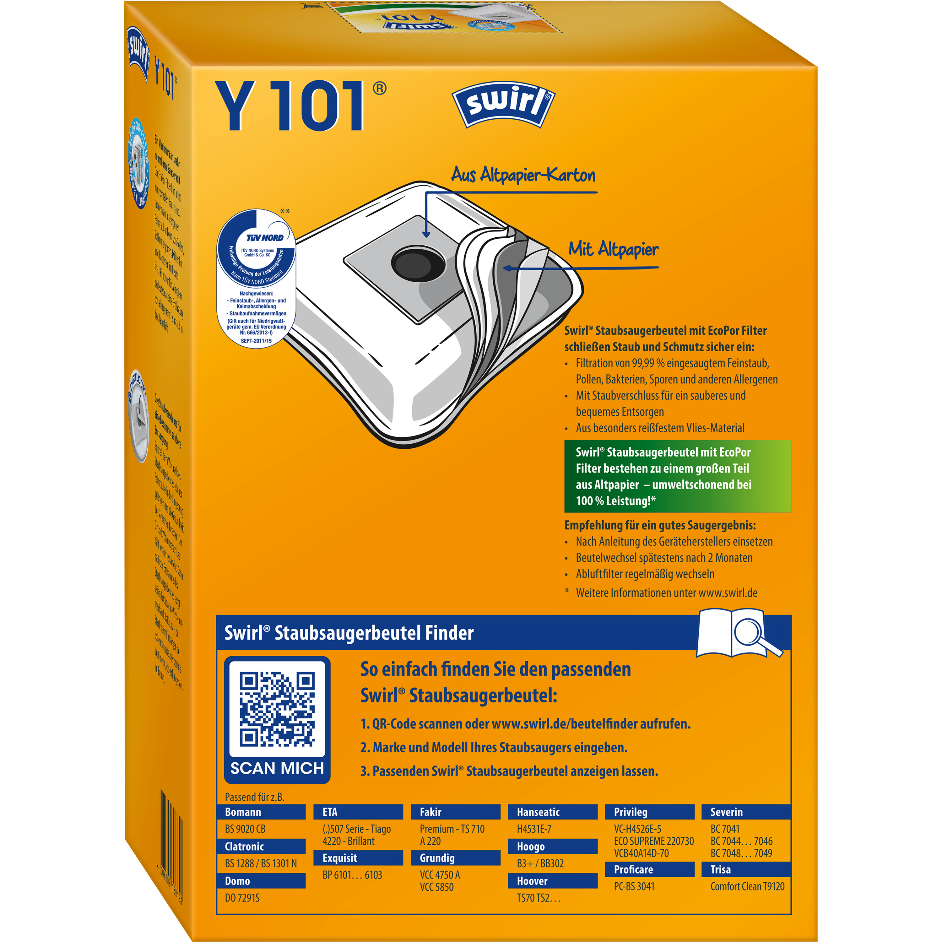 SWIRL Y101 EcoPor Staubsaugerbeutel | MediaMarkt