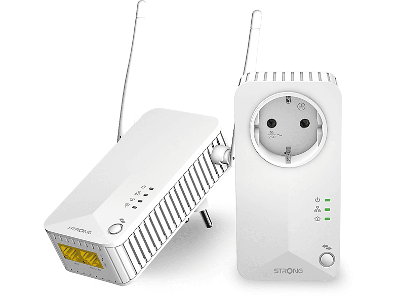 STRONG Powerline 600 Duo EU Powerline WLAN LAN Set 600 Mbit/s ...