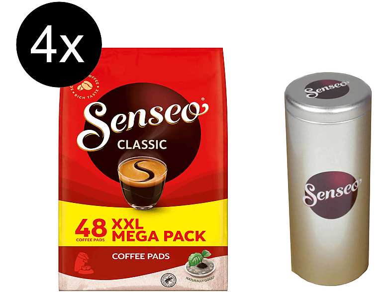 SENSEO Classic XXL Pack 4 x 48 Getränke + 1 Senseo Dose Kaffeepads ...