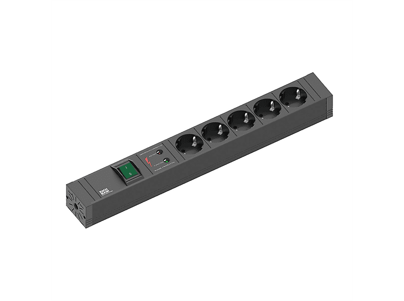 BACHMANN CONNECT LINE 5x geaard contact stekkerdoos zwart | MediaMarkt