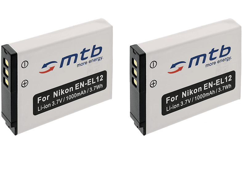 MTB MORE ENERGY 2x Akku für Nikon EN-EL12 EN-EL12 Akku, Li-Ion, 1000 mAh | SATURN