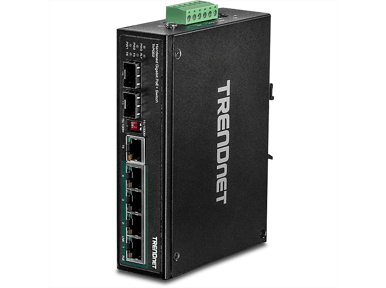 TRENDNET TI-PG62 6-Port Gigabit Switch PoE+ DIN-Rail Industrial PoE ...