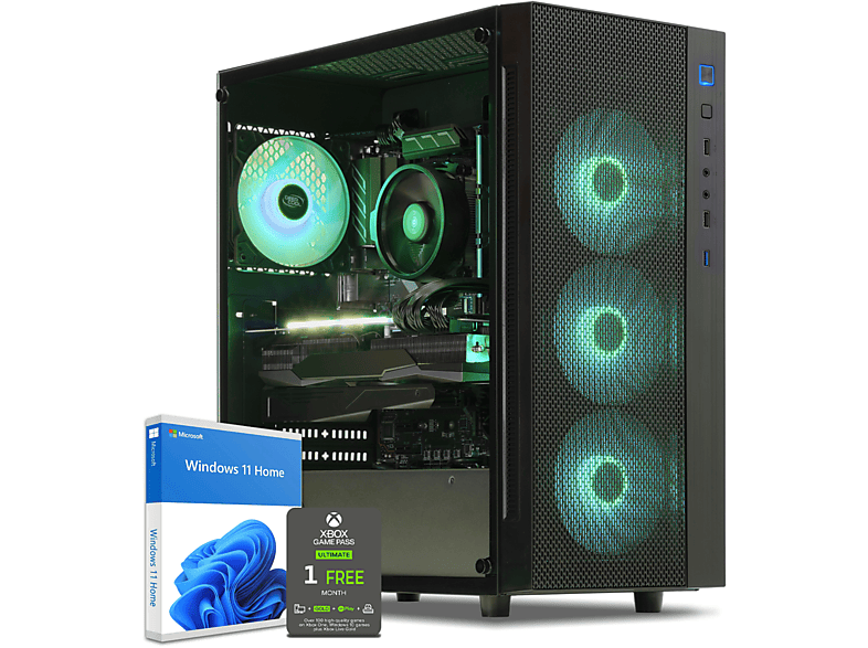 SEDATECH Intel i5-12400F, Windows 11 Home mehrsprachig, Gaming PC mit ...