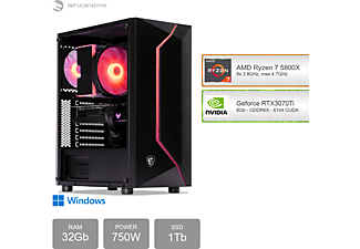 SEDATECH AMD Ryzen 7 5800X, Windows 11 Home mehrsprachig, Gaming PC ...