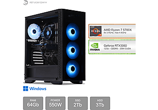 SEDATECH AMD Ryzen 7 5700X, Windows 11 Home mehrsprachig, Gaming PC ...