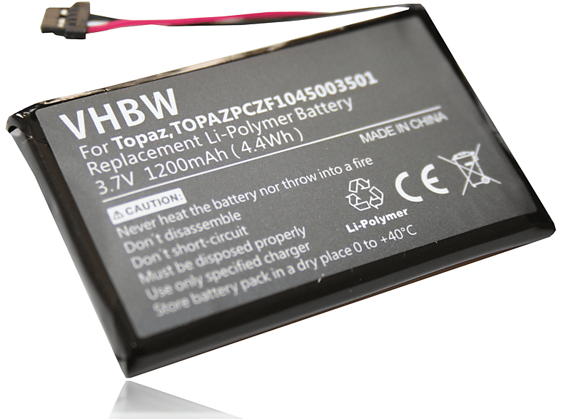 VHBW kompatibel mit Navigon 70 Plus Live, 70/71 Plus, Li-Polymer Akku, 3.7 Volt, 1200 mAh ...