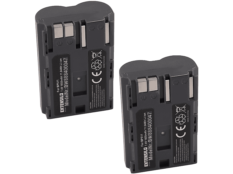 EXTENSILO kompatibel mit Canon EOS D30, D60, D20, 5D, 10D, 300D, 50D ...