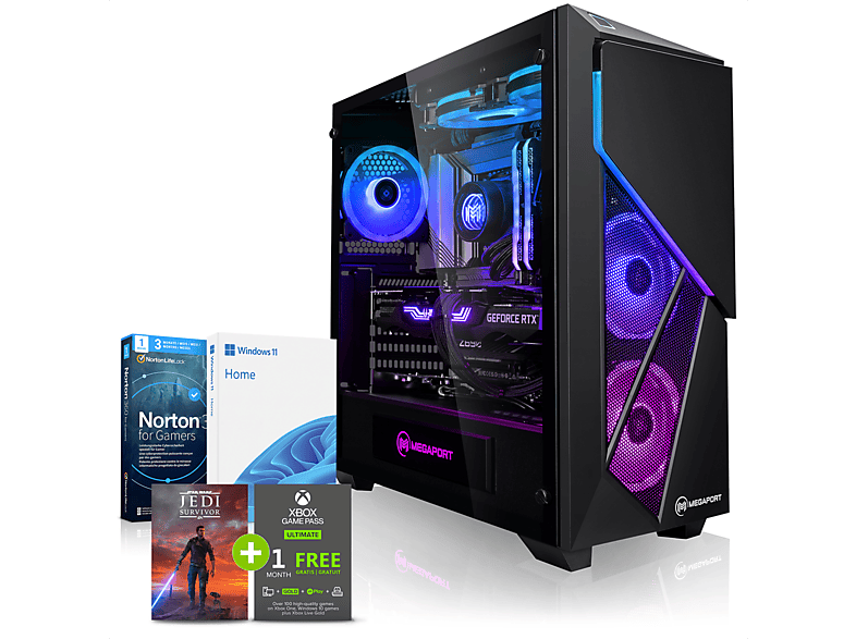 MEGAPORT Gaming PC AMD Ryzen 7 7700X, Windows 11, Gaming PC , 16 GB RAM ...