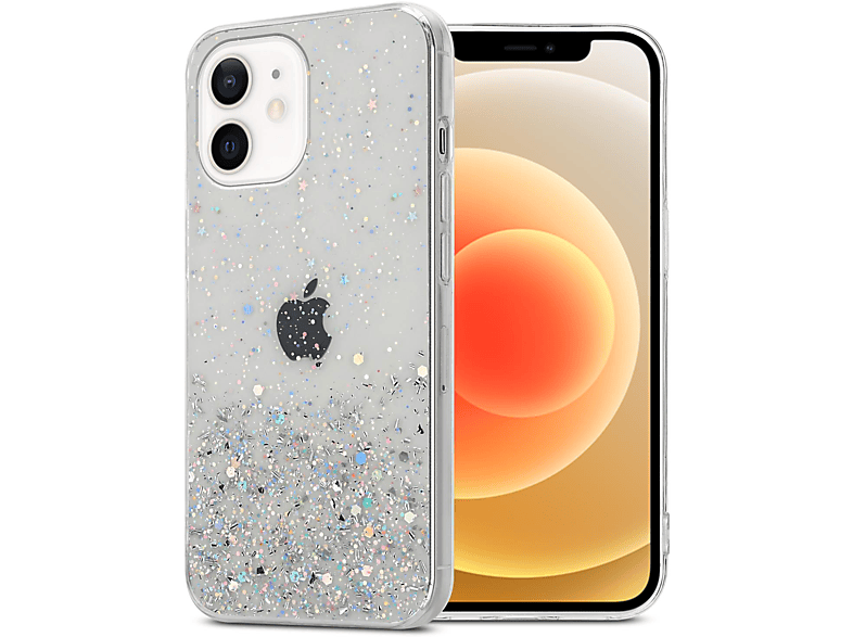CADORABO TPU Silikon Hülle mit funkelndem Glitzer, Bumper, Apple ...