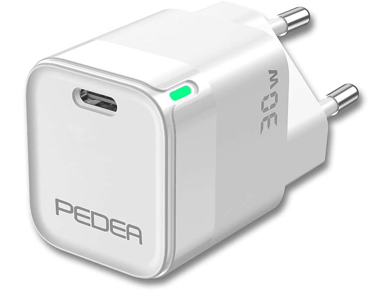 PEDEA Mini Reiselader für USB Type-C / 30 Watt max. Netzteil Weiß ...