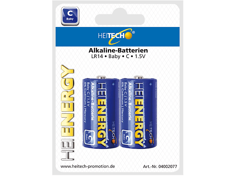 HEITECH 2-er Pack Alkaline Baby C Batterie | MediaMarkt