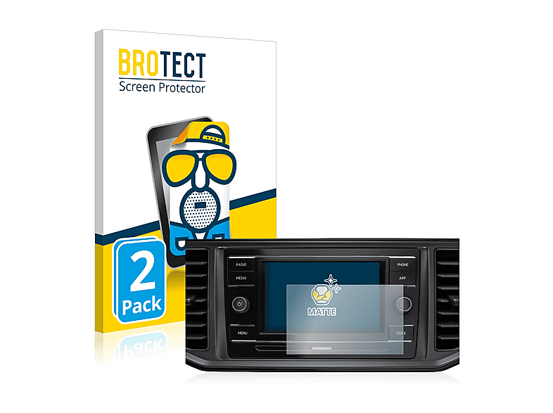 BROTECT 2x matte Schutzfolie(für Volkswagen Crafter Composition Colour ...