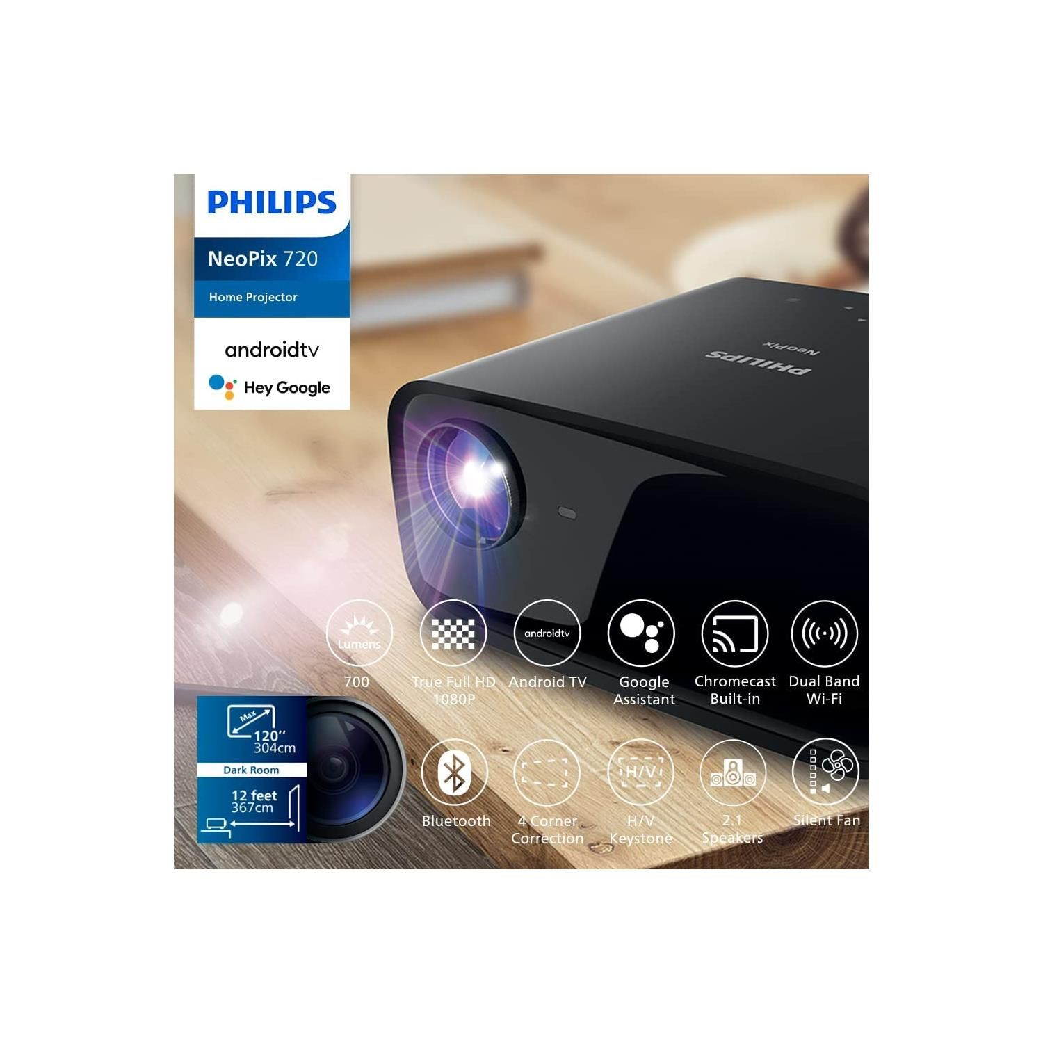 Proyector - PHILIPS NPX720/INT, 1.920 x 1.080 píxeles, 30000 h, Full-HD ...