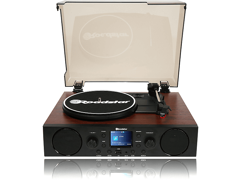 Tocadiscos | TTR-8850ED+BT ROADSTAR, USB, 33-45-78 RPM, Negro/Madera ...